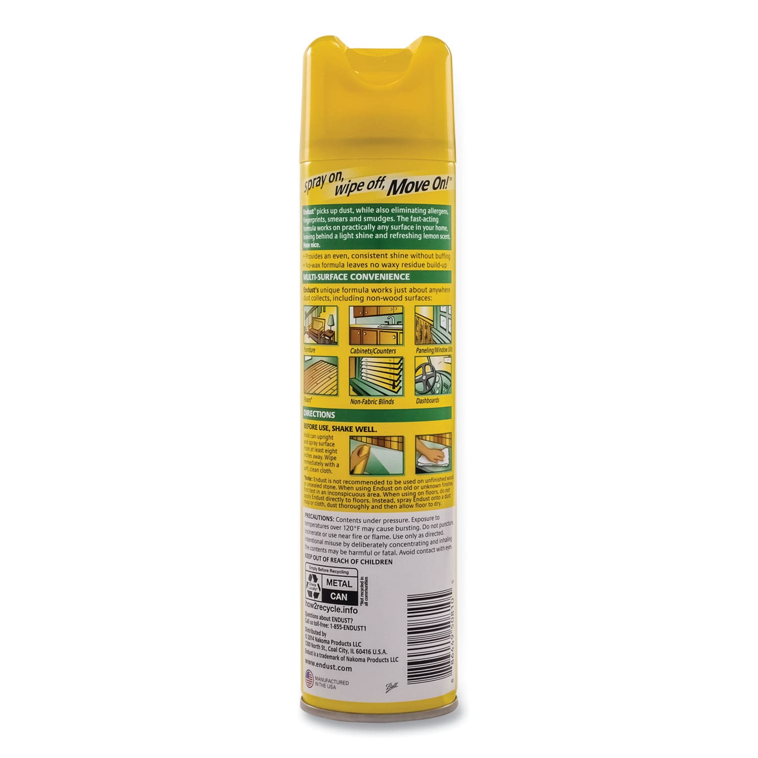 Endust Multi-Surface Dusting and Cleaning Spray, Lemon Zest, 12.5 oz ...