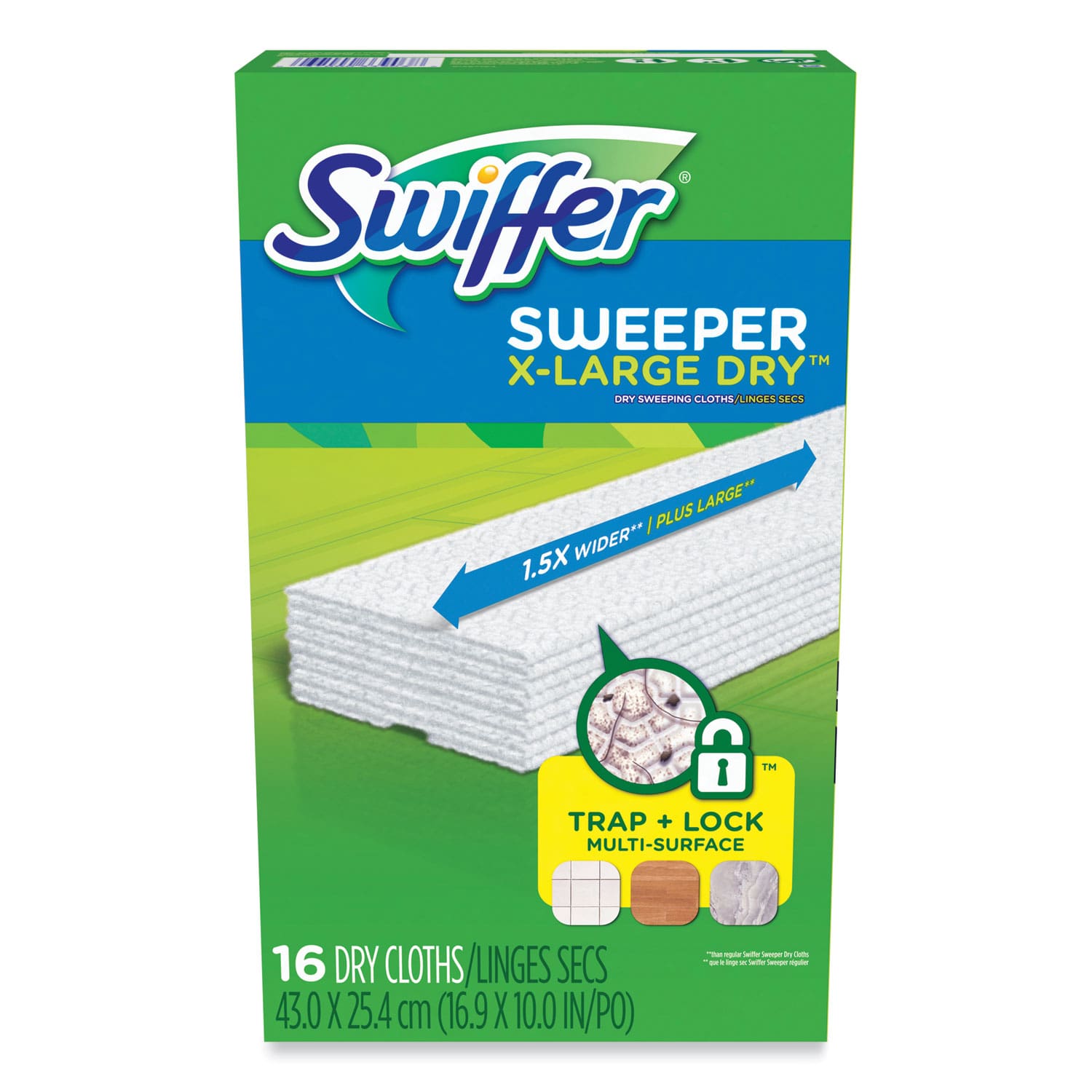 Sweeper XL Dry Refill Cloths, 16.9″ x 9.8″, White, 16/Box – New England ...
